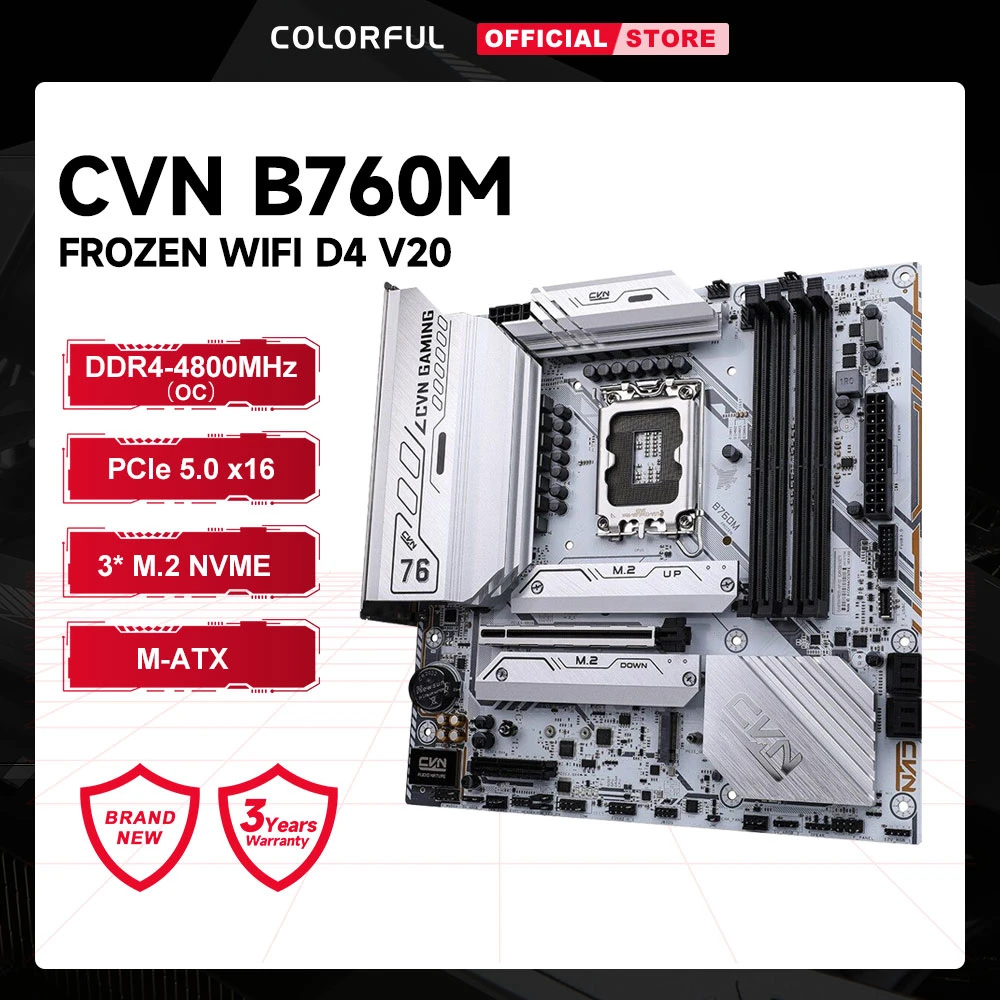 Colorful B760M FROZEN D4 V20 Motherboard LGA 1700 Intel ITX Mainboard DDR4 4800MHz PCIE5.0 ...
