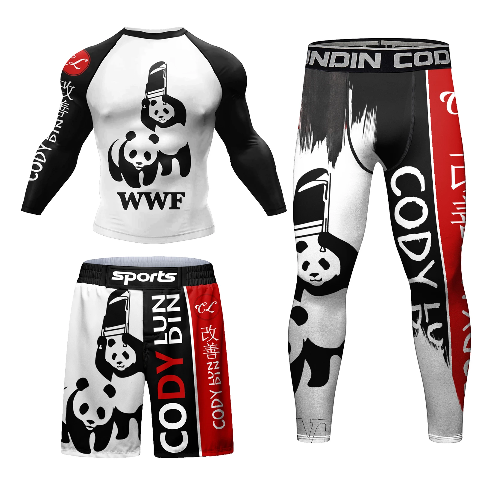 Cody-Lundin-New-in-Sets-for-Men-Jiu-Jitsu-Panda-Rash-Guard-Sports ...