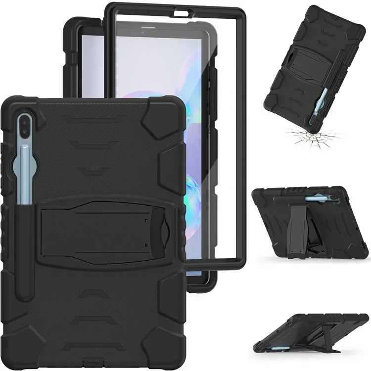 Impact Resistant PC + Soft Silicone Tablet Cover Case with Kickstand ...