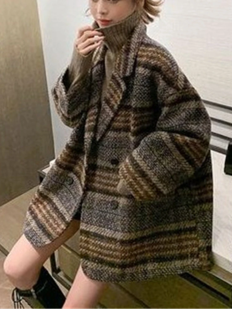 Chaqueta-de-lana-para-mujer-abrigo-de-Tweed-suelto-de-celos-a-Vintage ...