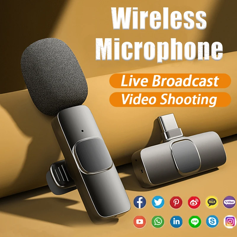 2-4G-New-Wireless-Lavalier-Microphone-For-iPhone-Huawei-Xiaomi-Samsung ...