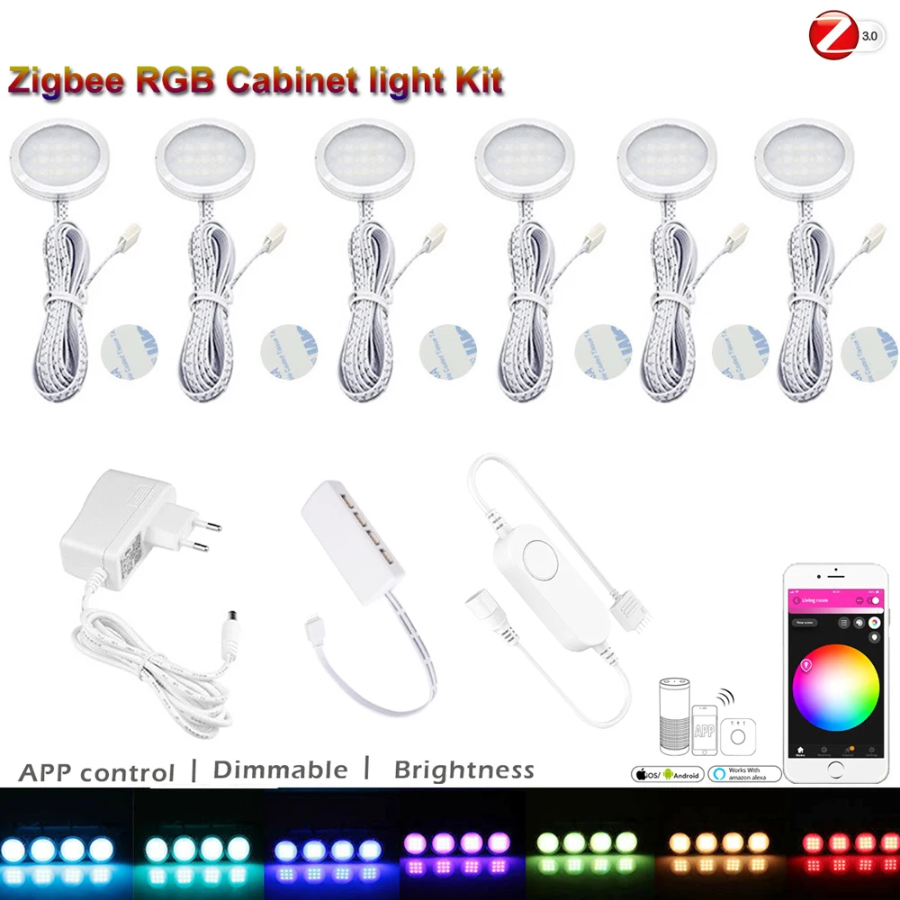 DC12V Zigbee RGB LED Under Cabinet Lighting Dimming Kitchen Counter ...
