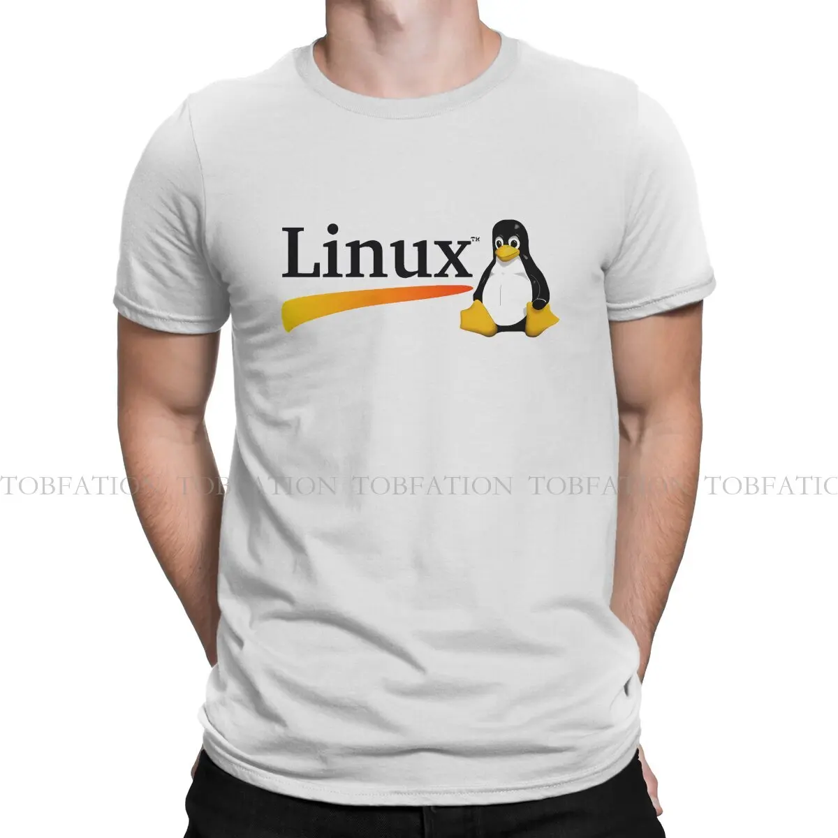 Classic O Neck TShirt Linux Operating System Pure Cotton Fabric Basic T ...