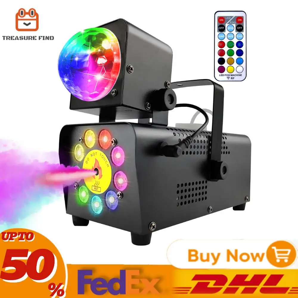 500W-Fog-Machine-Music-Controlled-Disco-Ball-9LED-Lights-RGB-Remote ...