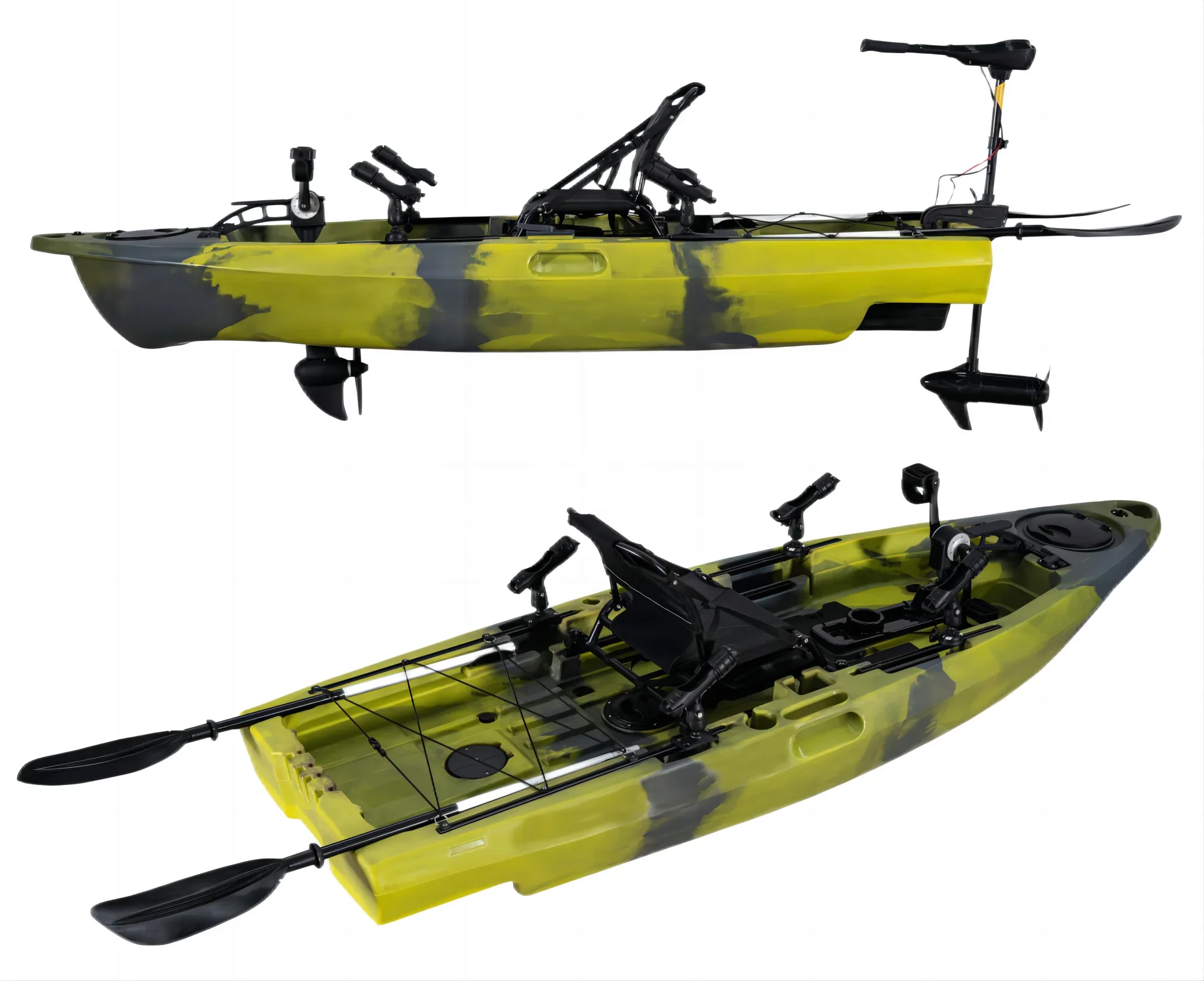 9FT-Single-Motor-Kayak-1-Person-Fishing-Pedal-Drive-System-with-Pedals ...
