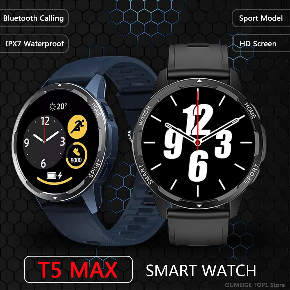 T5 MAX IP67 Waterproof Smart Watch For Men Bluetooth Call Magnetic ...