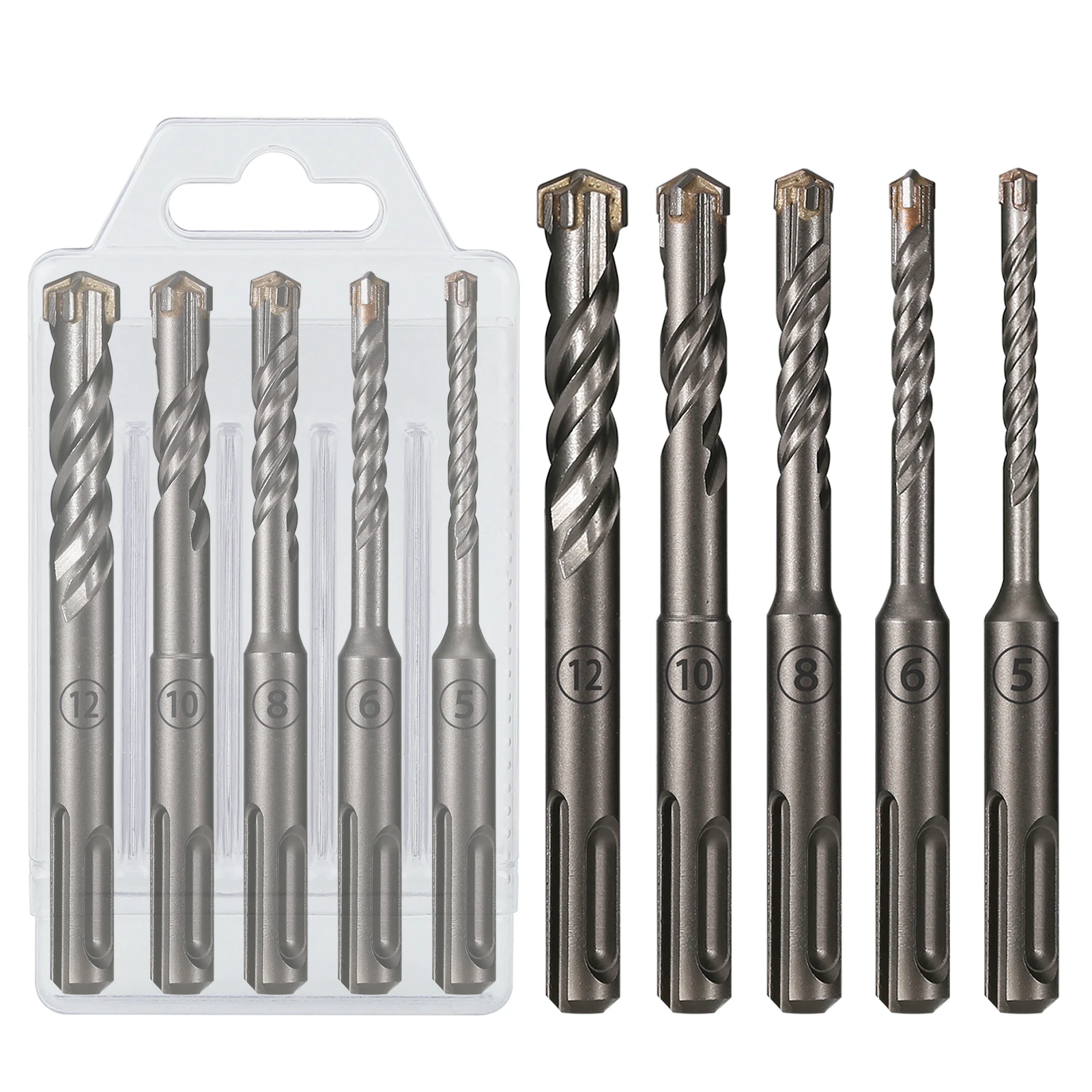 5Pcs-Set-SDS-PLUS-Shank-5-6-8-10-12mm-Concrete-Impact-Hammer-Masonry ...
