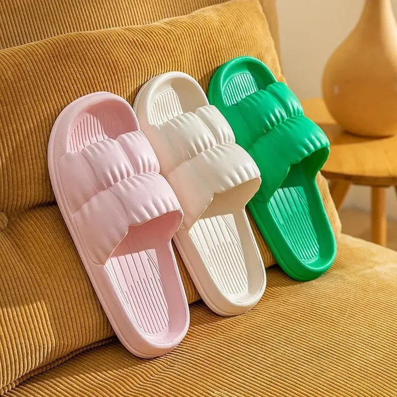 Popular-pleated-petal-slippers-for-women-in-all-four-seasons-couple-s ...