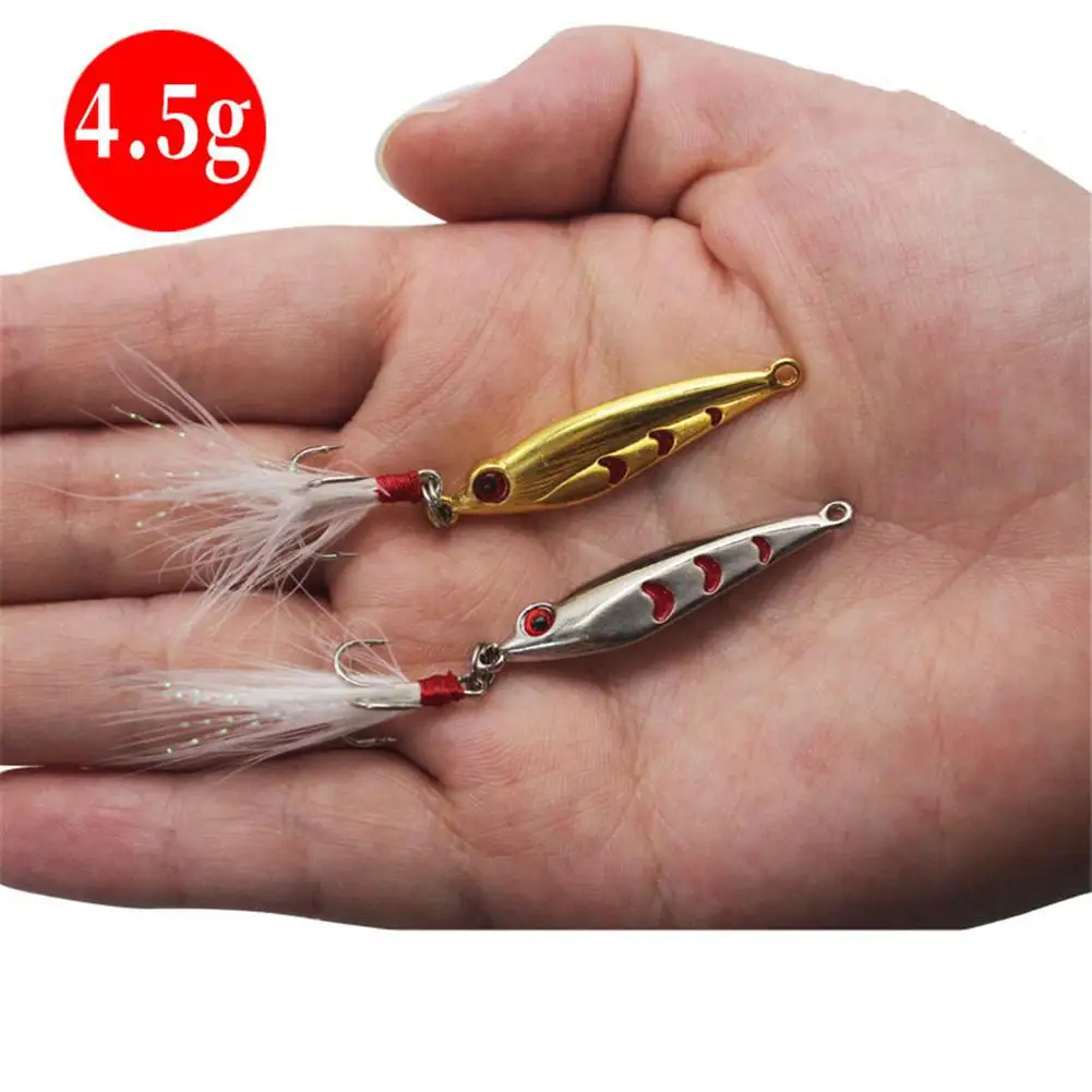Spinner Spoon Fishing Lures 4.5g Gold Silver Artificial Bait With ...