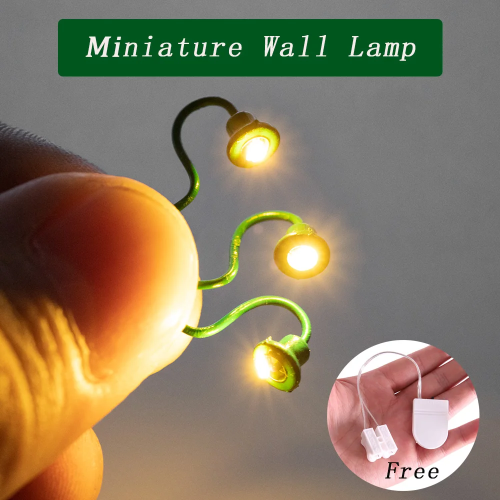 10pcs-Ho-1-87-Miniature-Wall-Lamp-Model-3V-LED-Light-DIY-Model-Making ...
