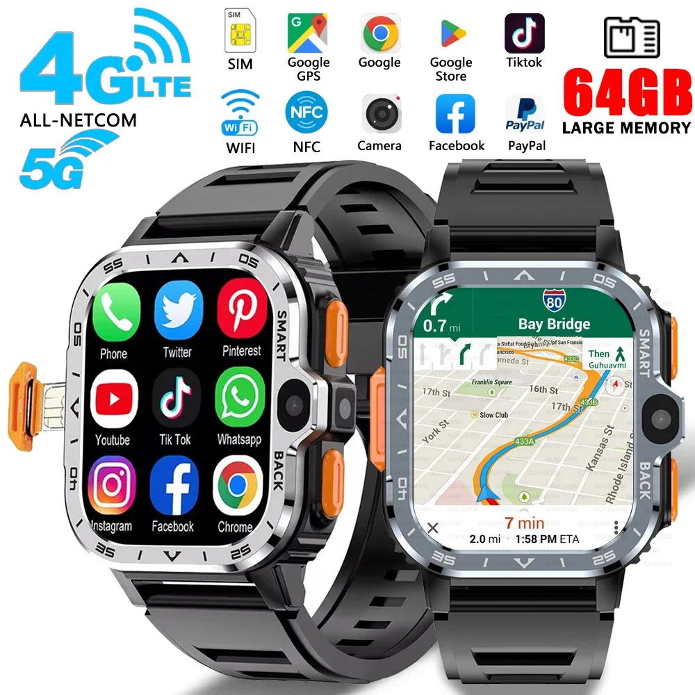 Reloj-inteligente-con-tarjeta-SIM-de-red-4G-2-03-pulgadas-GPS-WIFI-NFC ...