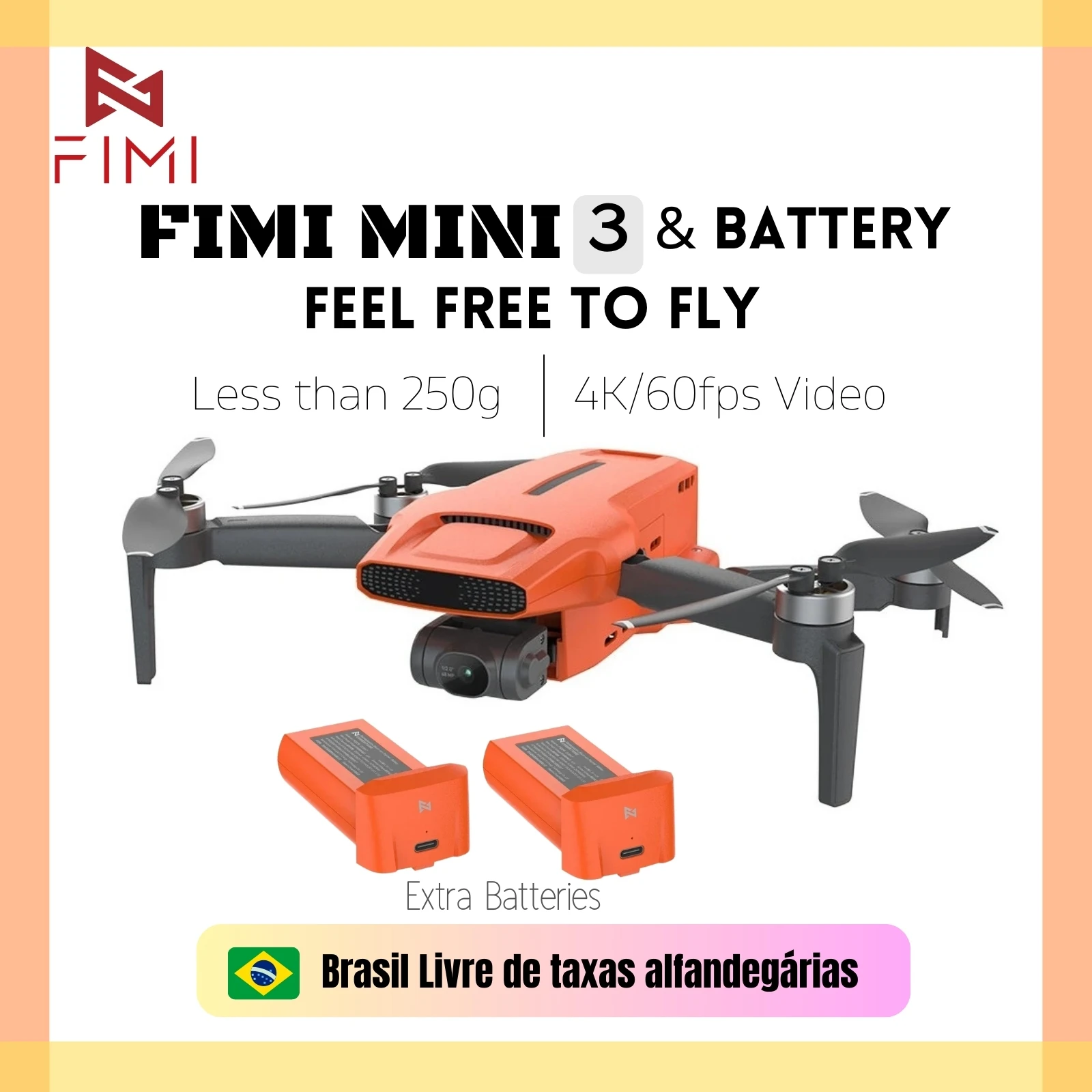 FIMI-Mini-3-Camera-Drone-Menos-250g-Bateria-2200mAh-4K-V-deo-60fps ...
