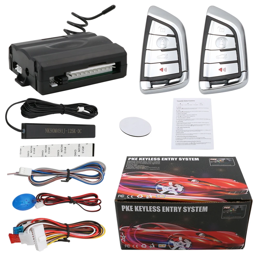 Remote-Engine-Starter-Central-Lock-Kit-PKE-Keyless-Entry-System-Push ...