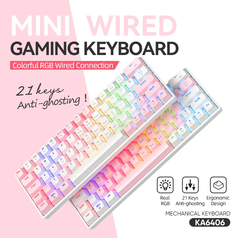 Keyboard-RGB-USB-Mechanical-Gaming-Keyboard-63-Keys-Wired-Detachable ...