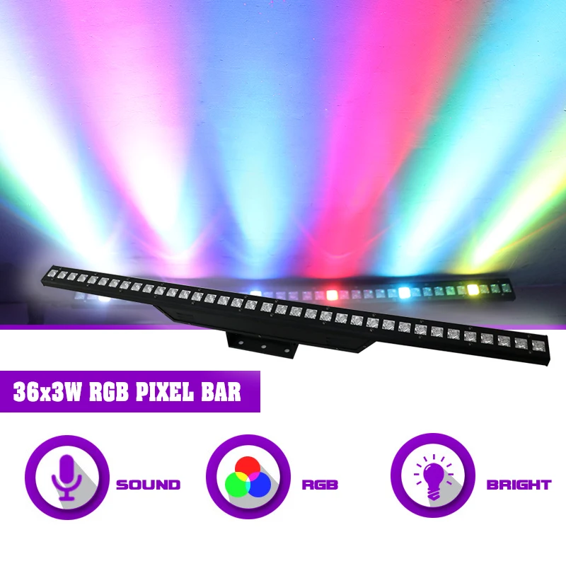 Sunart 36*3w rgb led pixel bar efeito de palco iluminação lavagem da ...