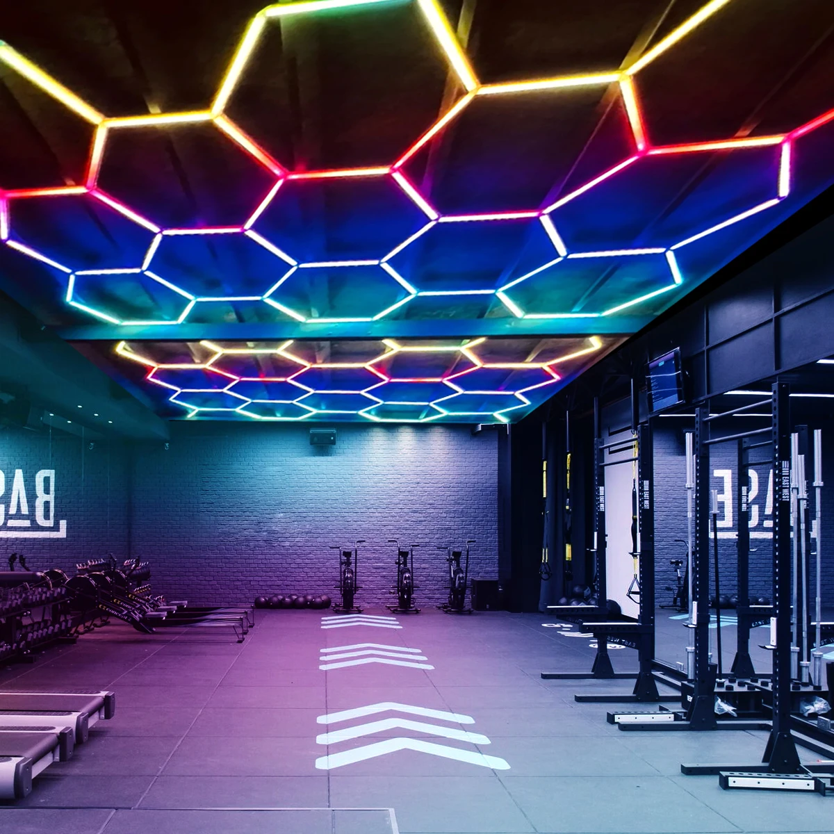 Cutomized-Hexagon-Led-Garage-Light-RGB-Ceiling-Lights-Color-Change ...