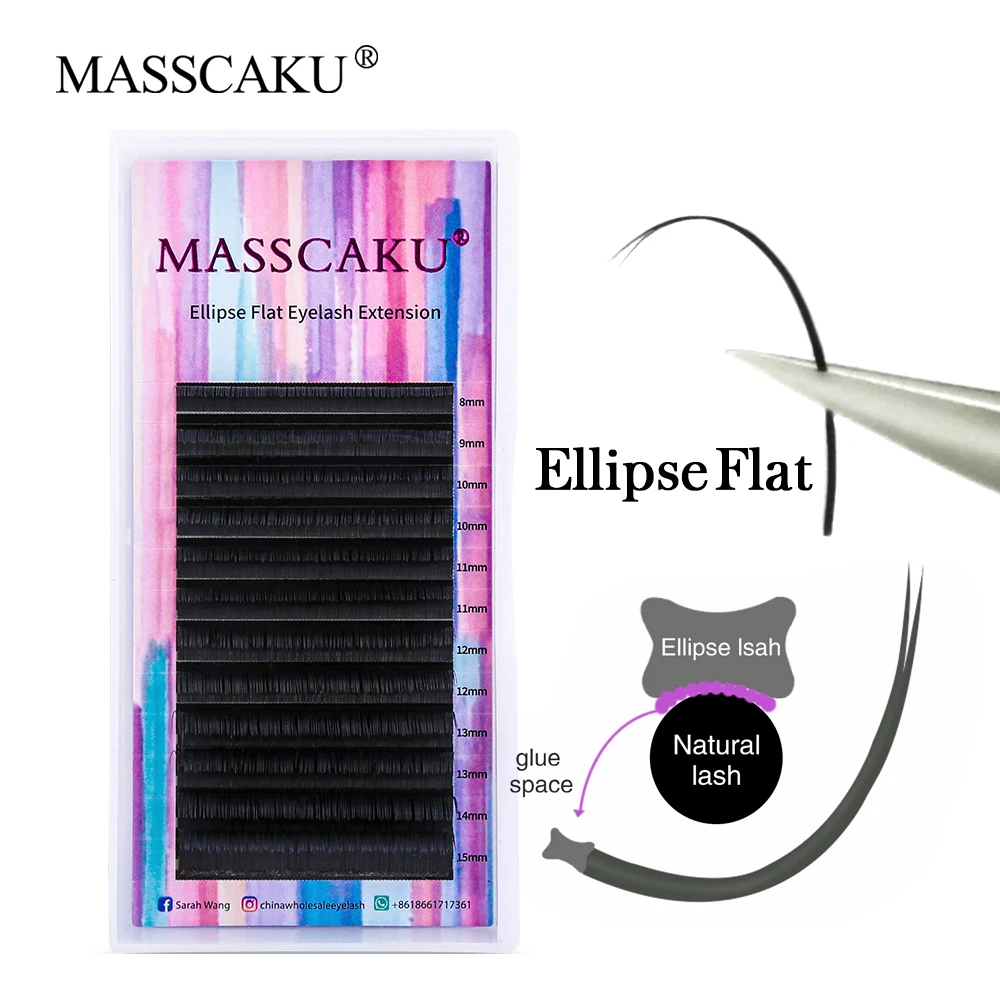 MASSCAKU-Fast-Shipping-Ellipse-Flat-Eyelashes-Extension-for-Women-Soft ...