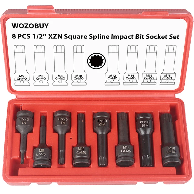 WOZOBUY 8pcs Impact Hex Allen Bit or Torx Bit Socket Set or XZN Triple ...