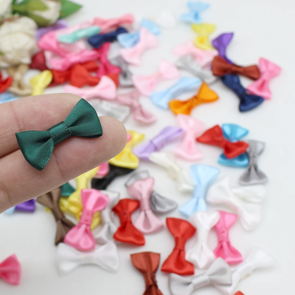 50-100pcs-15-30mm-Mini-Fabric-Ribbon-Bow-Tie-Hair-Accessory-Decoration ...