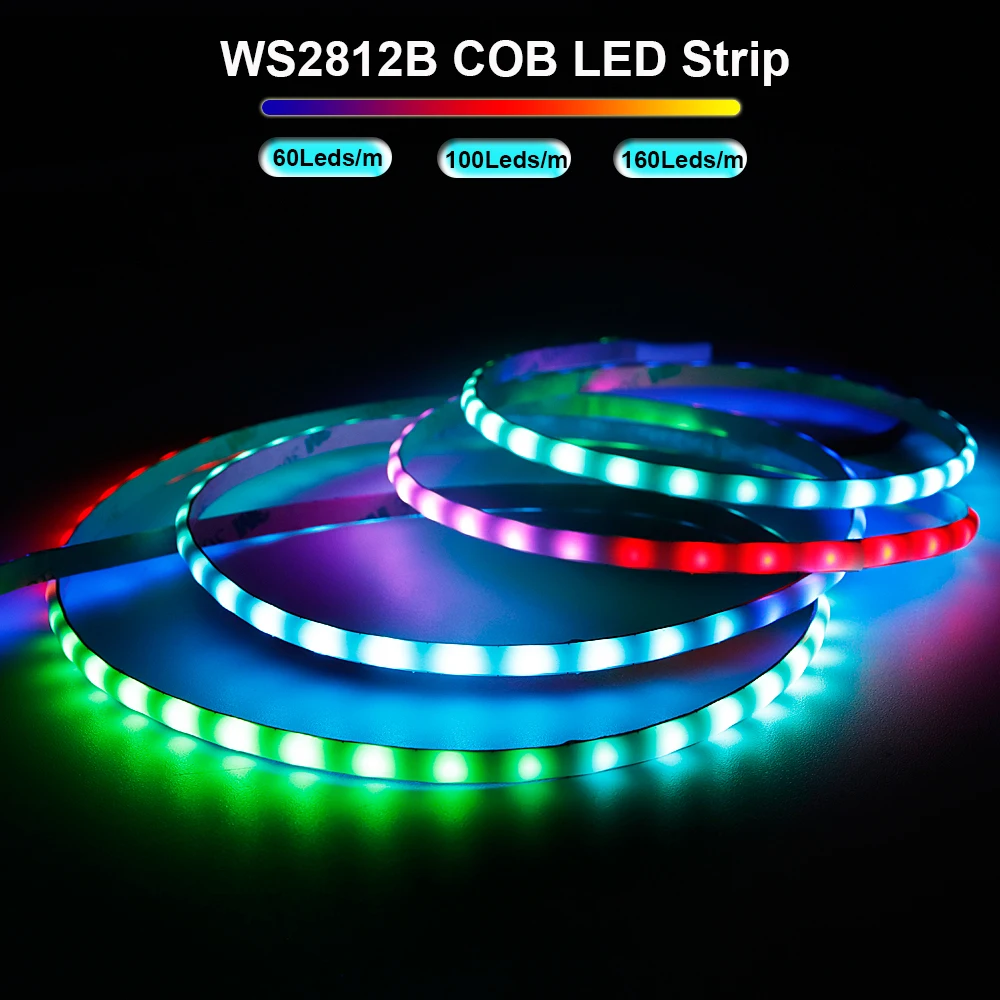 WS2812B-COB-LED-Strip-60-100-160Leds-m-WS2812-High-Density-Individually ...