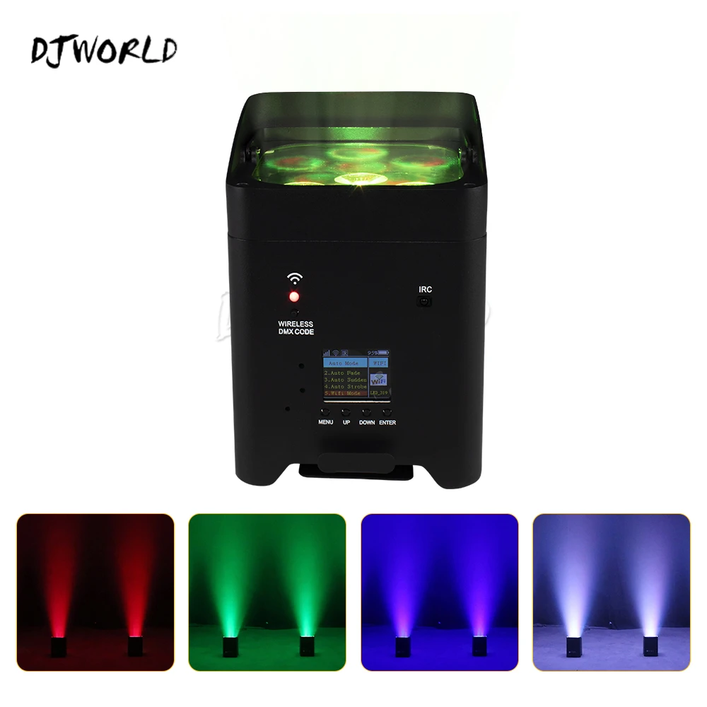 LED DMX WIFI LED lights Remote Wireless 6x18W Par Led RGBWA UV Battery ...