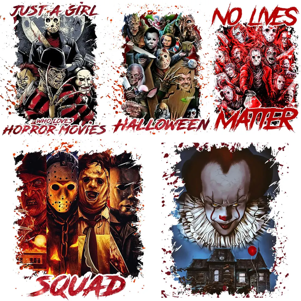 Halloween-Horror-Heat-Transfer-Patches-On-Clothing-DIY-Iron-On-Heat ...