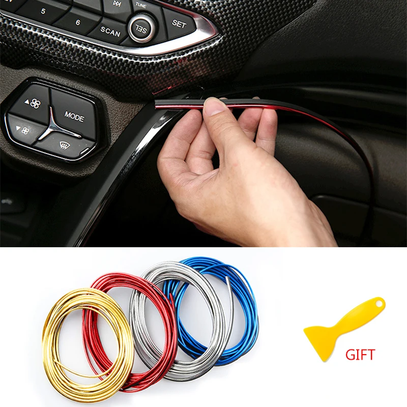 5m Car Styling Universal Diy Flexible Interior Moulding Trim Strips Car ...