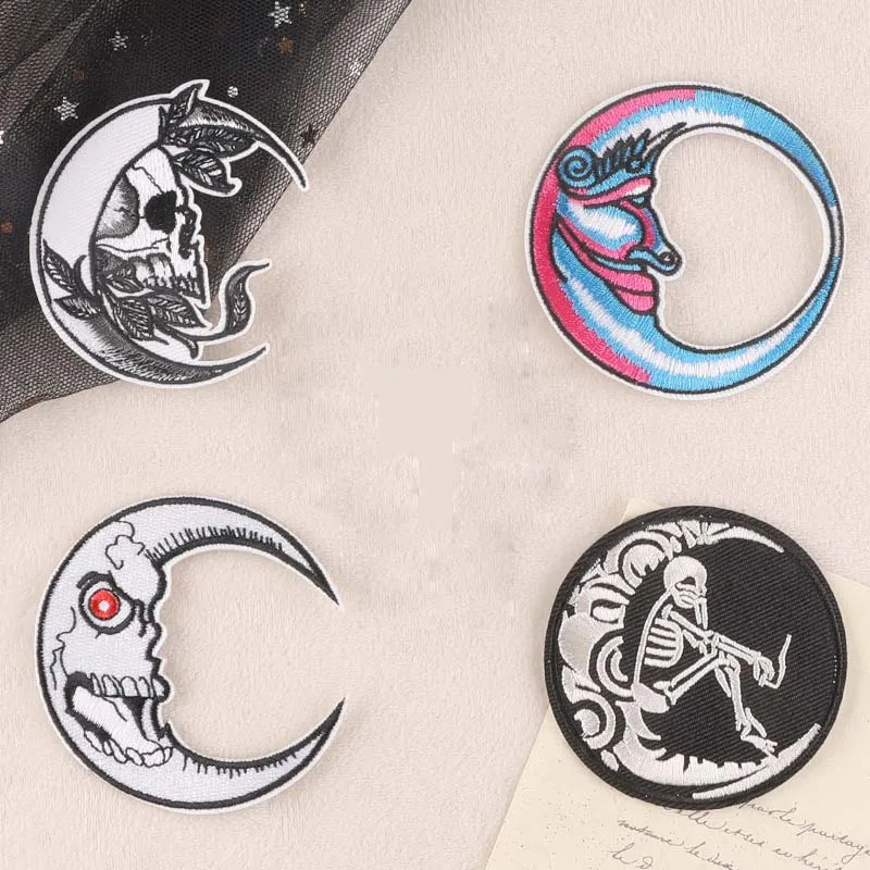 Moon Eclipse Lunar Luna Iron On Embroidered Clothes Patches For ...
