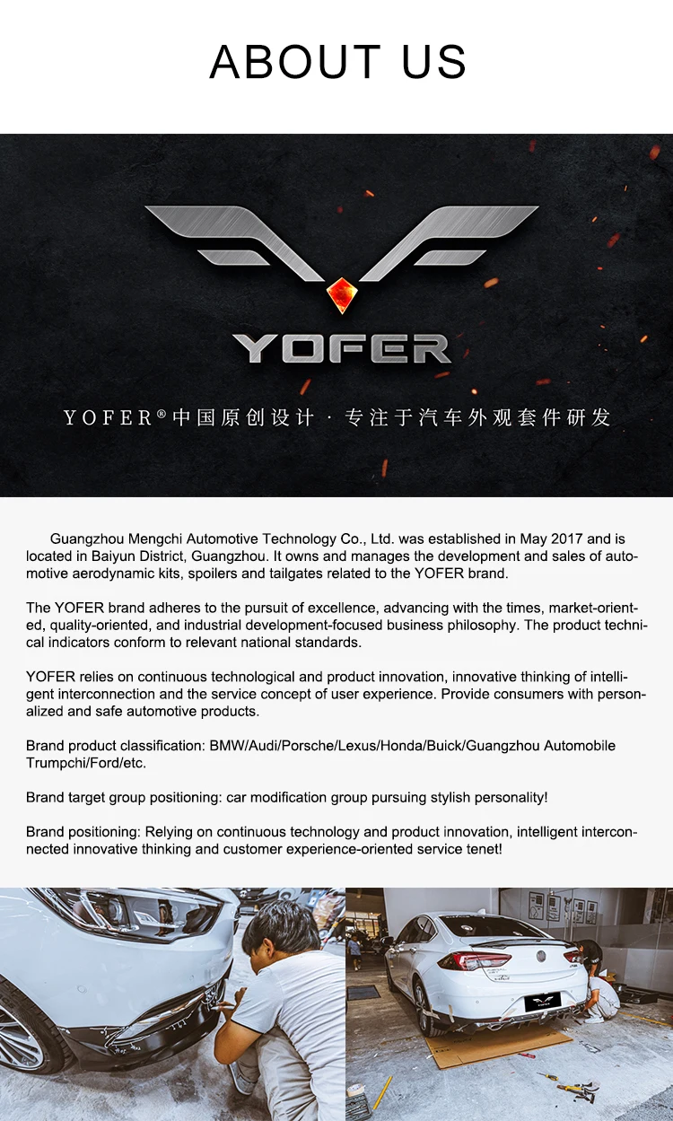 Yofer High Quality Auto Body Kit Car Front Bumper Lip splitter diffuse ...