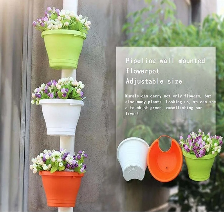 Hanging Flower Pot Creative Basket Storage Gutter Downspout Flowerpot ...