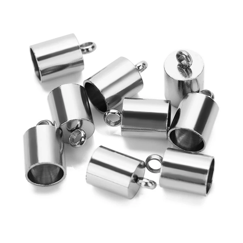 20pcs/lot Stainless Steel End Caps Tube Tassel End Beads Fit 1.5 2 3 4 ...