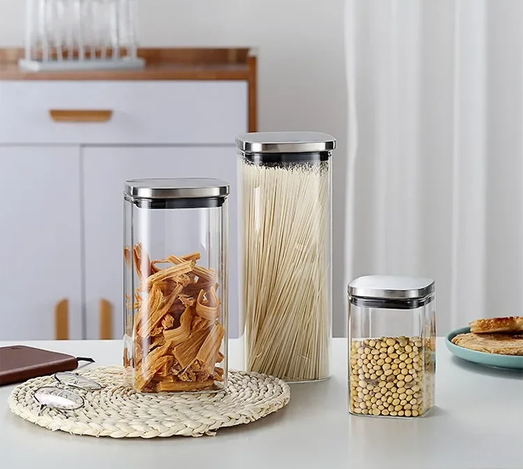 Stainless Steel Cover Bulk Container Jars For Spices Glass Jar Spice Jars Set Kitchen Containers Bottle Storage Organization Storage Bottles Jars AliExpress