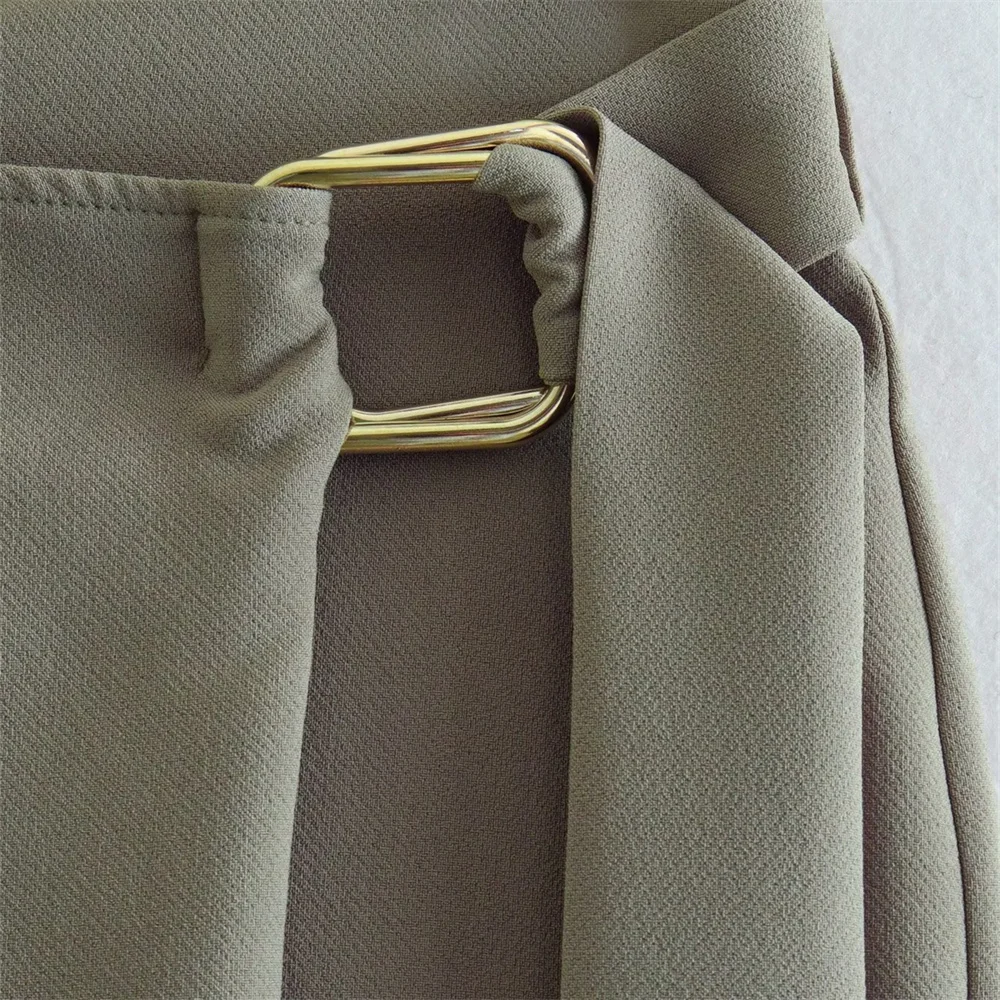 Jupe,mini-jupe croisée taille haute pour femme, vêtement féminin de ...