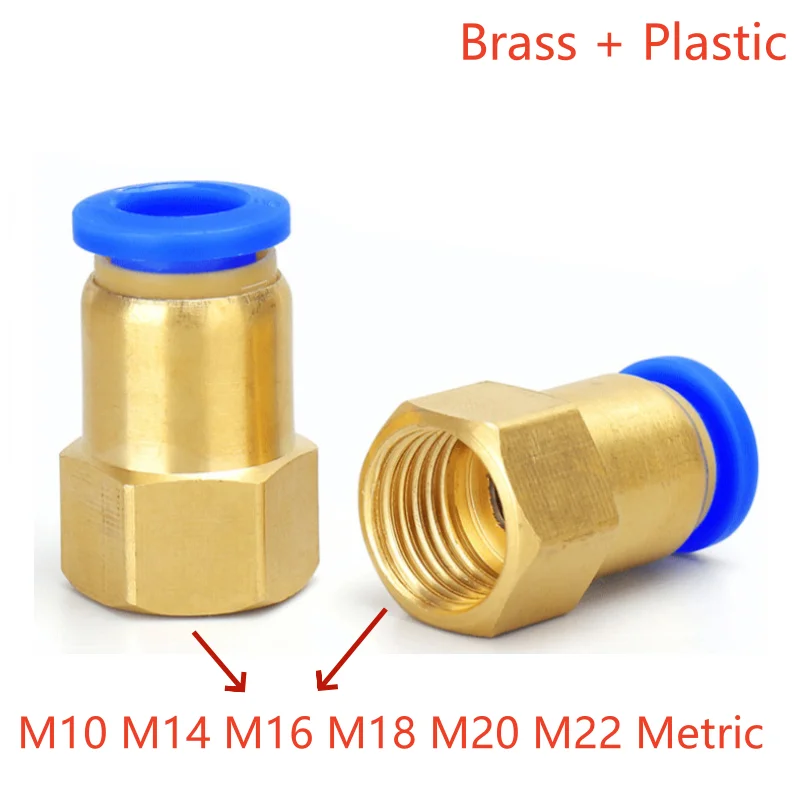 Fit 6 8 10 12mm Tube OD M10 M14 M16 M18 M20 M22 Metric Female Thread ...