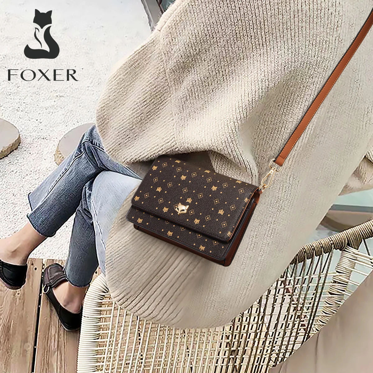 FOXER-2023-Female-Vegan-Leather-Classical-Shoulder-Crossbody-Bag-Women ...