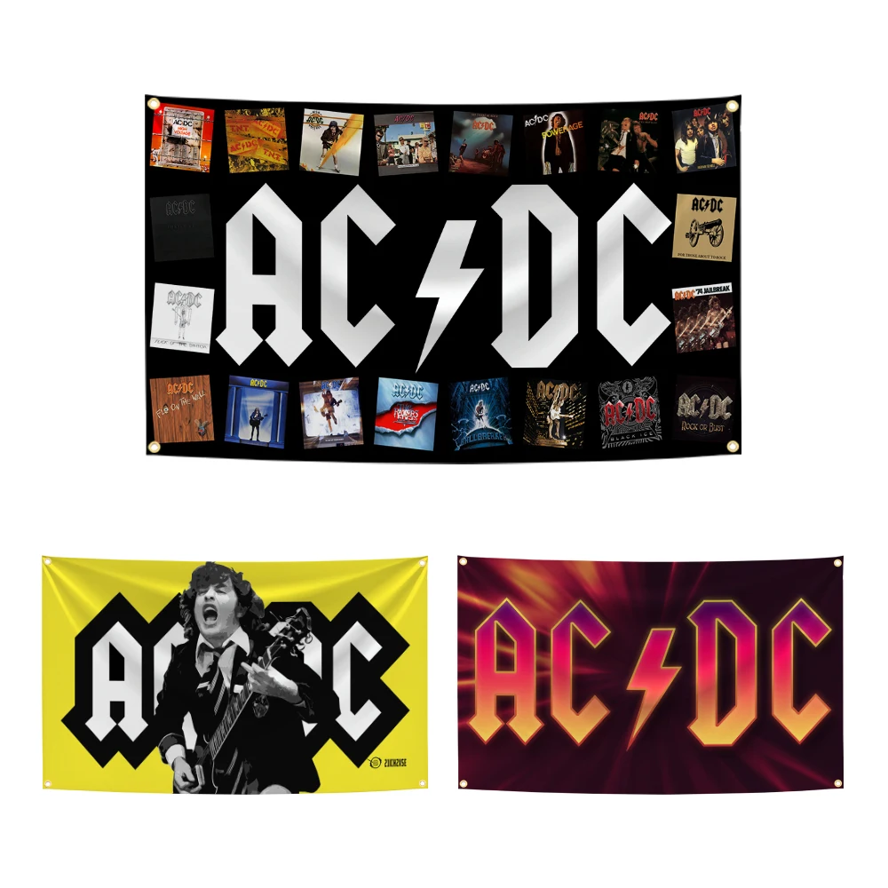 90x150cm A-AC/DC Legendary Rock Bands Flag Polyester Digital Printing ...