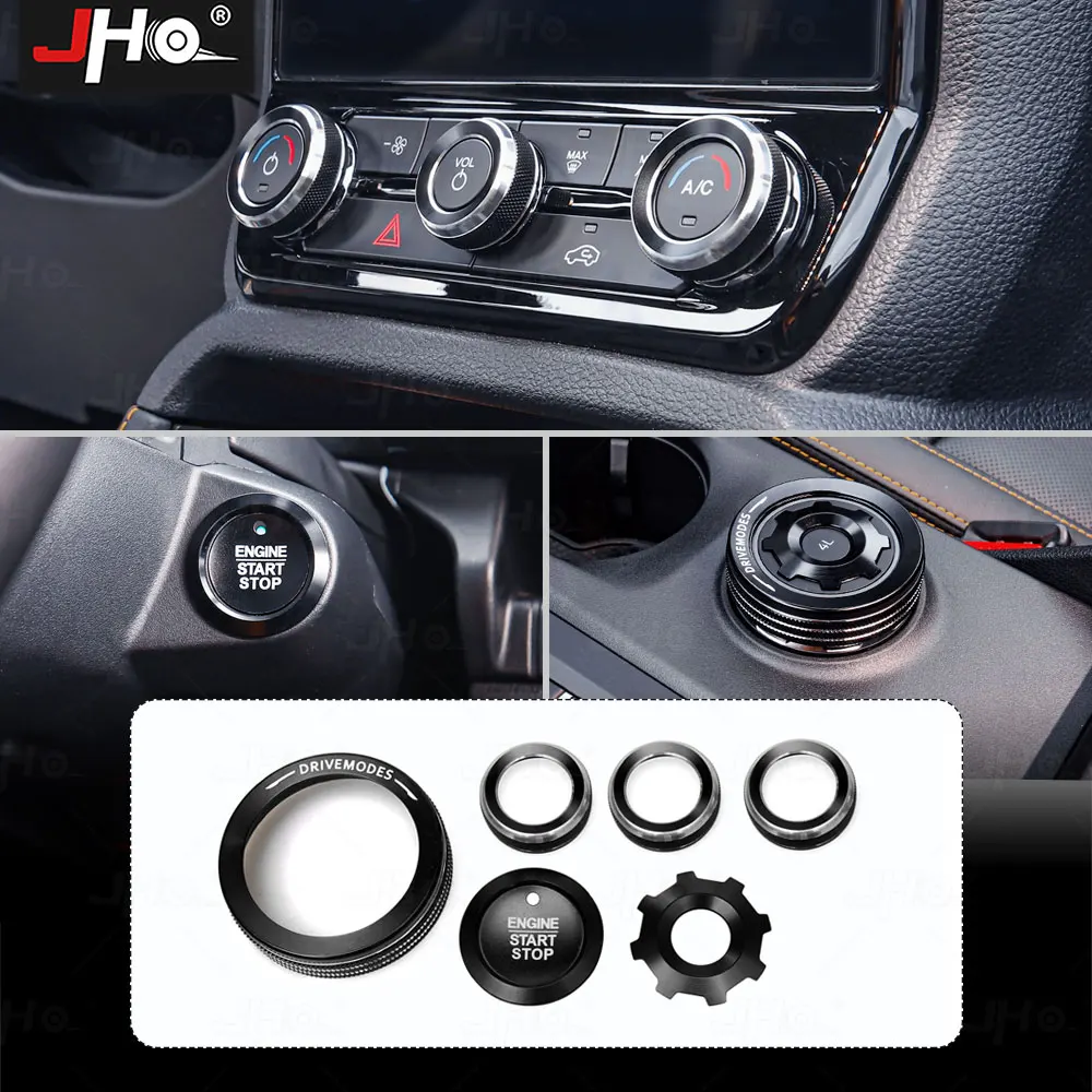 JHO-Central-Drive-Mode-Button-Volume-Knob-Cover-Trim-6PCS-Engine-Start ...