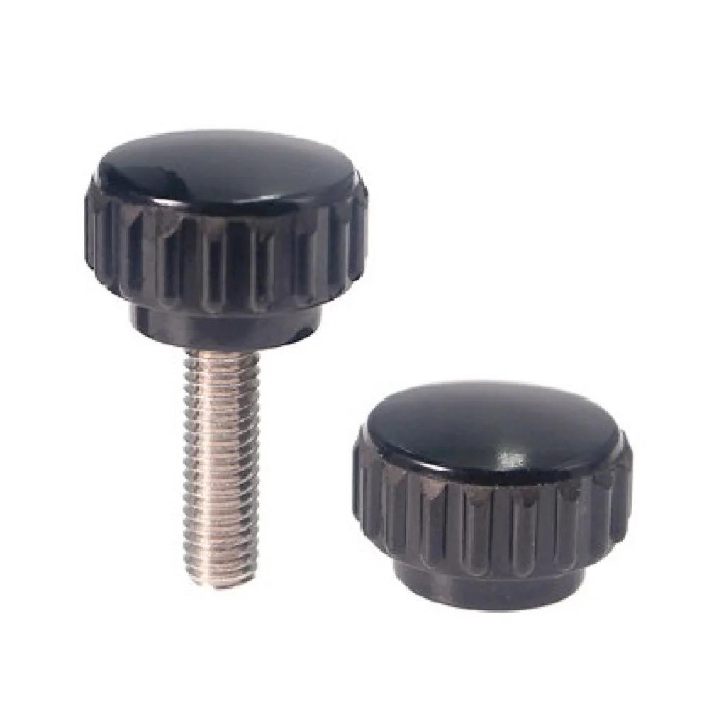 M3 M4 M5 M6 M8 Round Head Handle Hand Screw Round Knurled Rubber Thumb ...