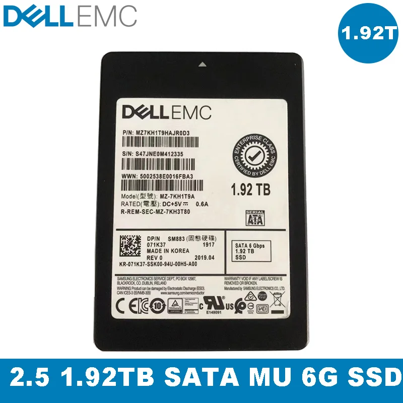 DELL-SSD de uso misto intensivo, 2,5 SATA, 6 Gbps, 480GB, 960GB, 1,92 ...