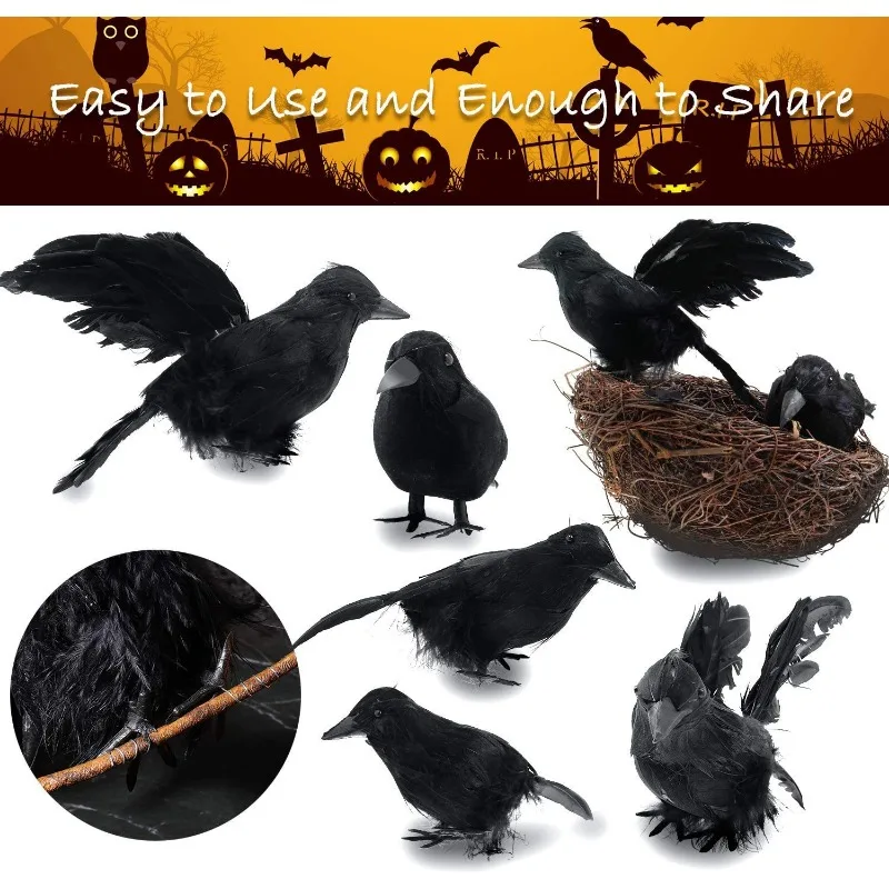 Raven-Decor-Set-for-Halloween-Black-Ravens-To-Enhance-The-Spooky ...