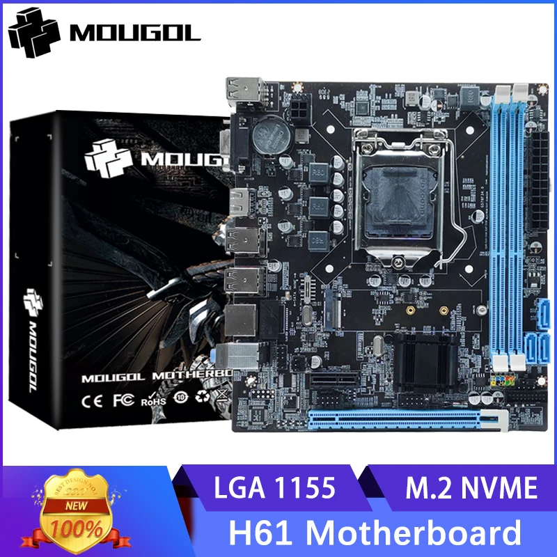 MOUGOL H61 Motherboard Supports M.2 NVME LGA1155 Computer Motherboard ...