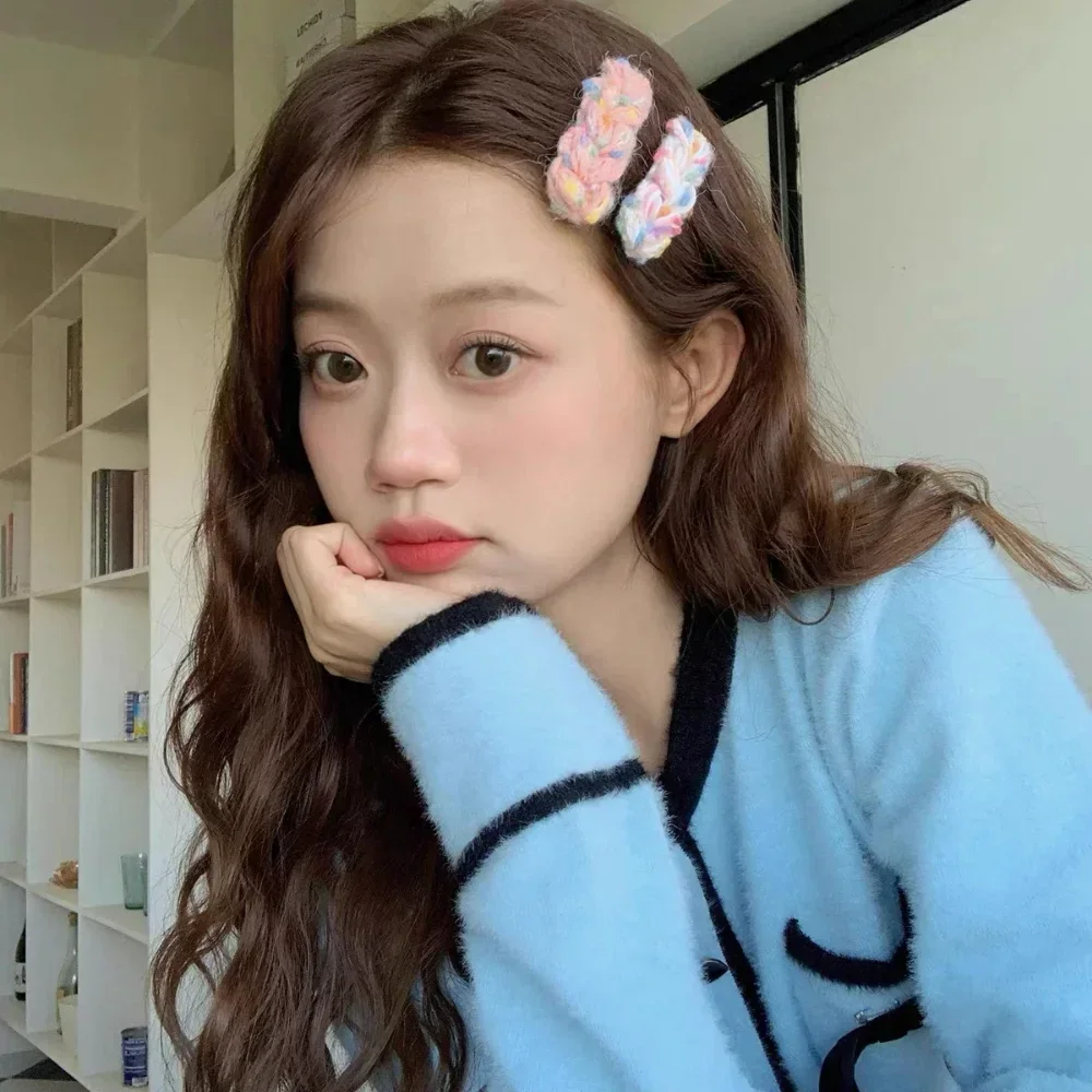 Wool-Knit-Cute-Hairpins-Girls-BB-Clips-Sweet-Hair-Clips-Barrette-Solid ...