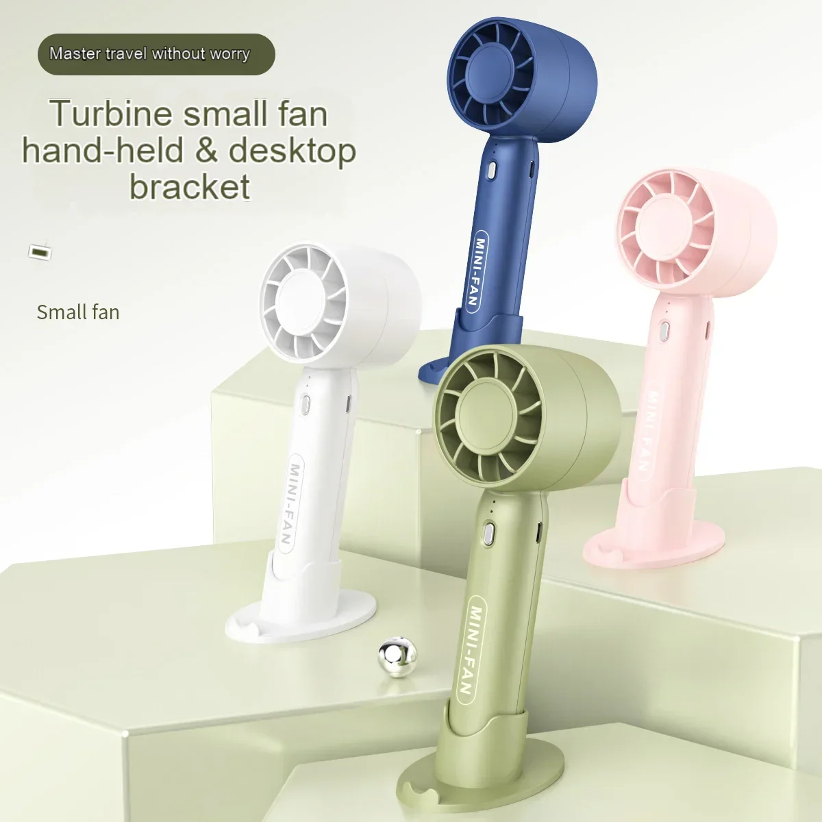 New-turbine-handheld-small-fan-usb-mini-desktop-portable-silent-bracket ...