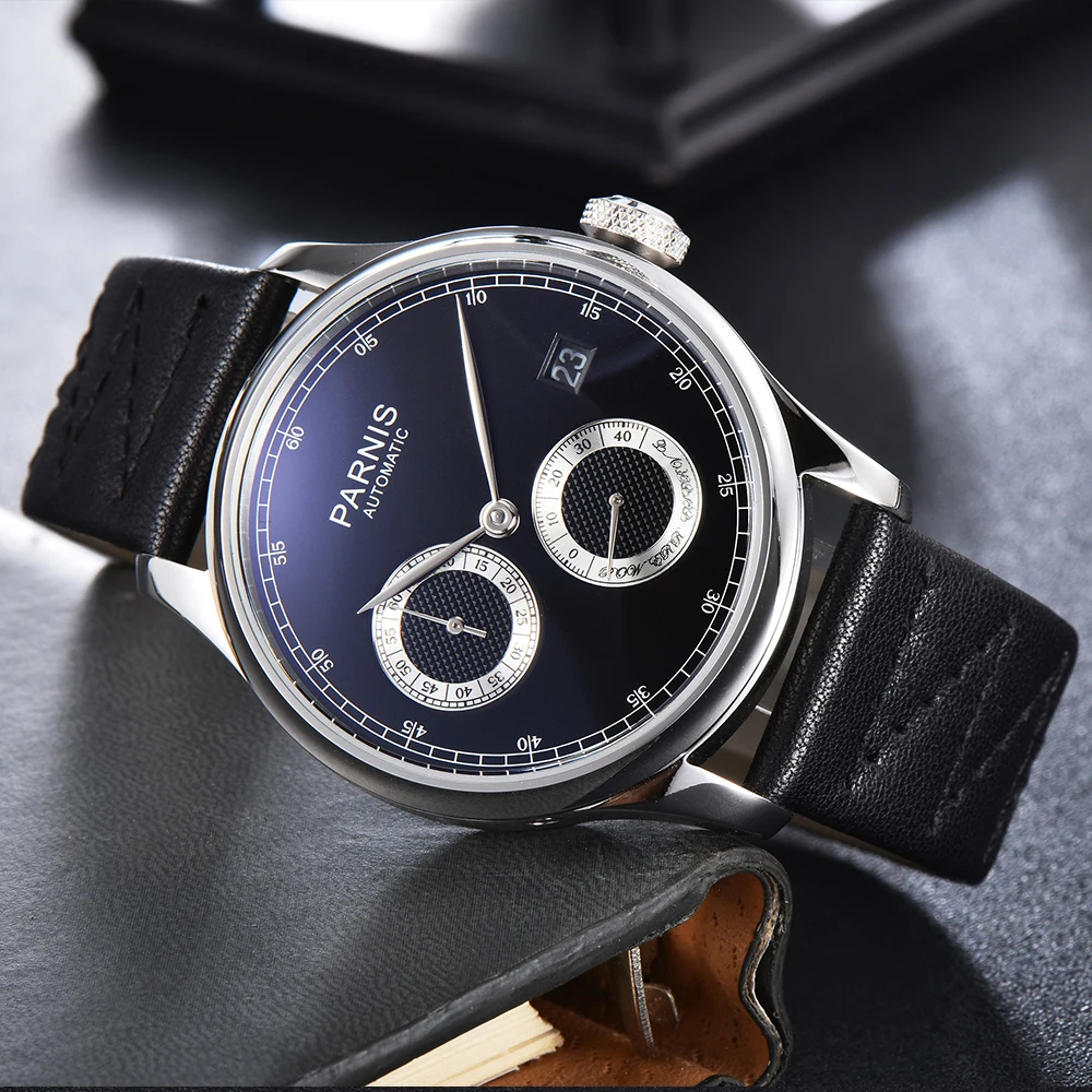 New 43mm Parnis Power Reserve St25 Automatic Self-wind Mechanical ...
