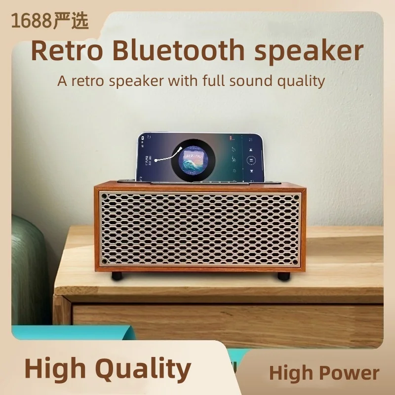 Wooden-Bluetooth-Speaker-Retro-Grain-Bluetooth-Speaker-TWS-Wireless ...