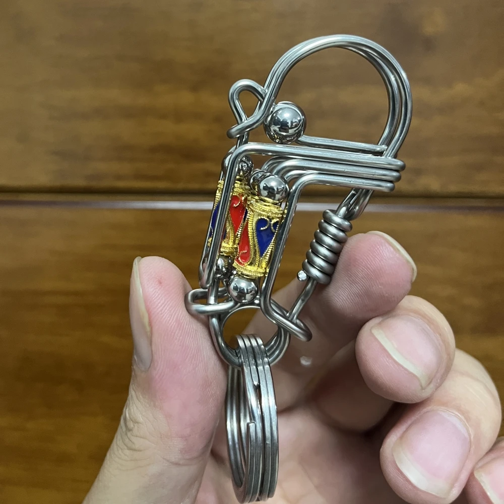 Stainless-steel-Keychains-Handmade-Hook-Buckle-Multicolor-Bead ...