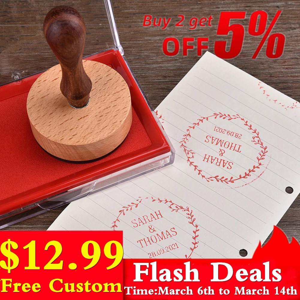 Wooden Stamp Custom Stamp Wedding Party Packaging Seal Company Address ...