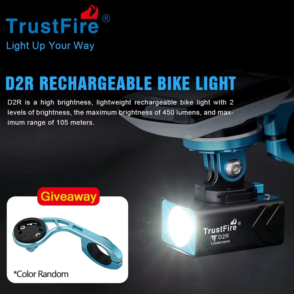 TrustFire-Rechargeable Bicycle Front Flashlight D2R Bike Light Compact ...