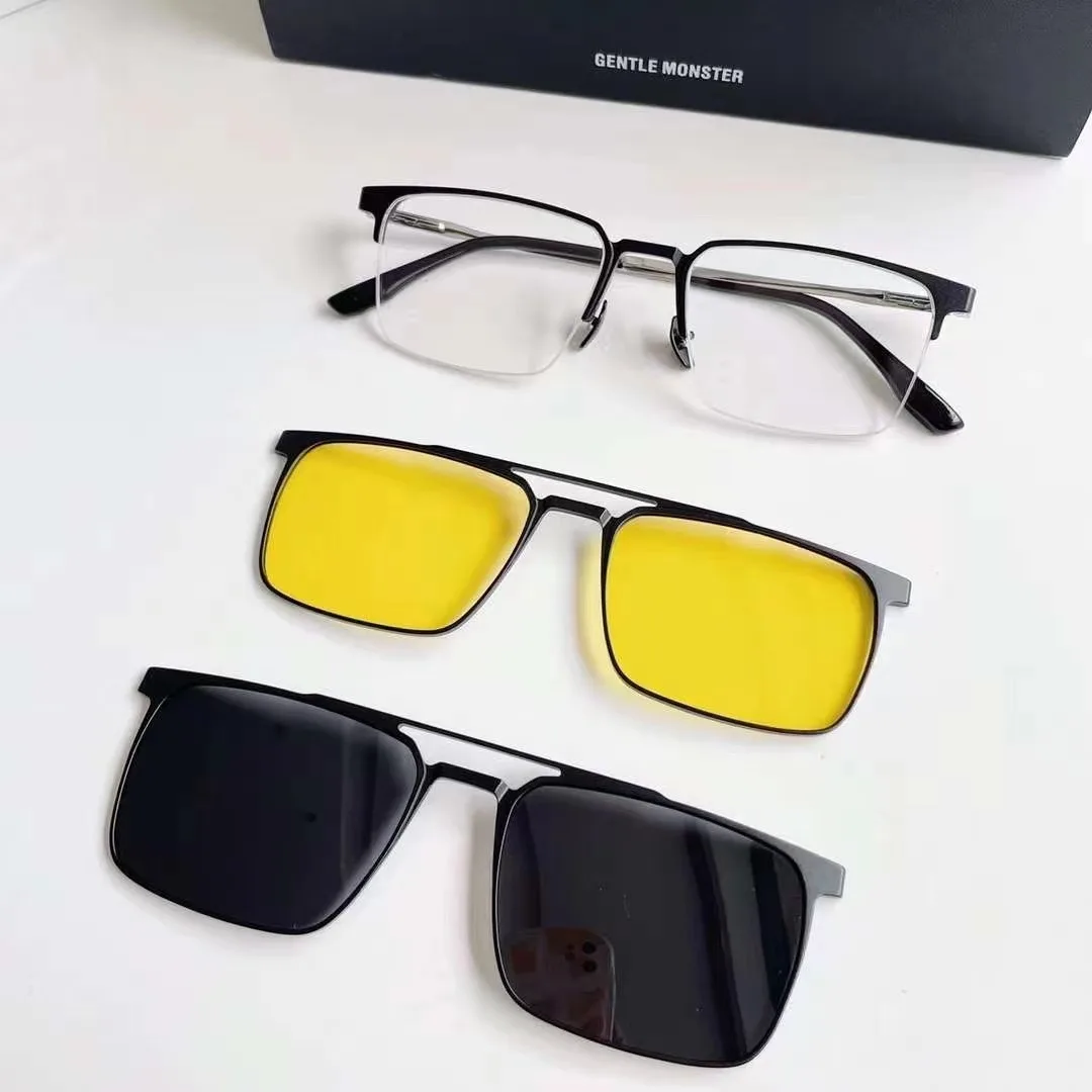 COHK-Titanium-3-In-1-Magnet-Clip-On-Glasses-Frame-Trend-Sunglasses-For ...