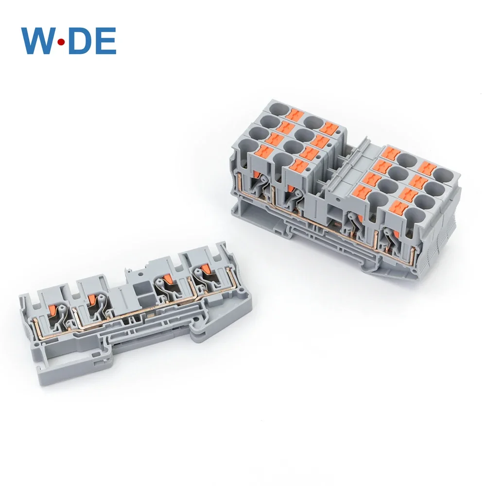 10Pcs-Din-Rail-Terminal-Block-PT6-QUATTRO-4-Conductor-Push-In-Spring ...